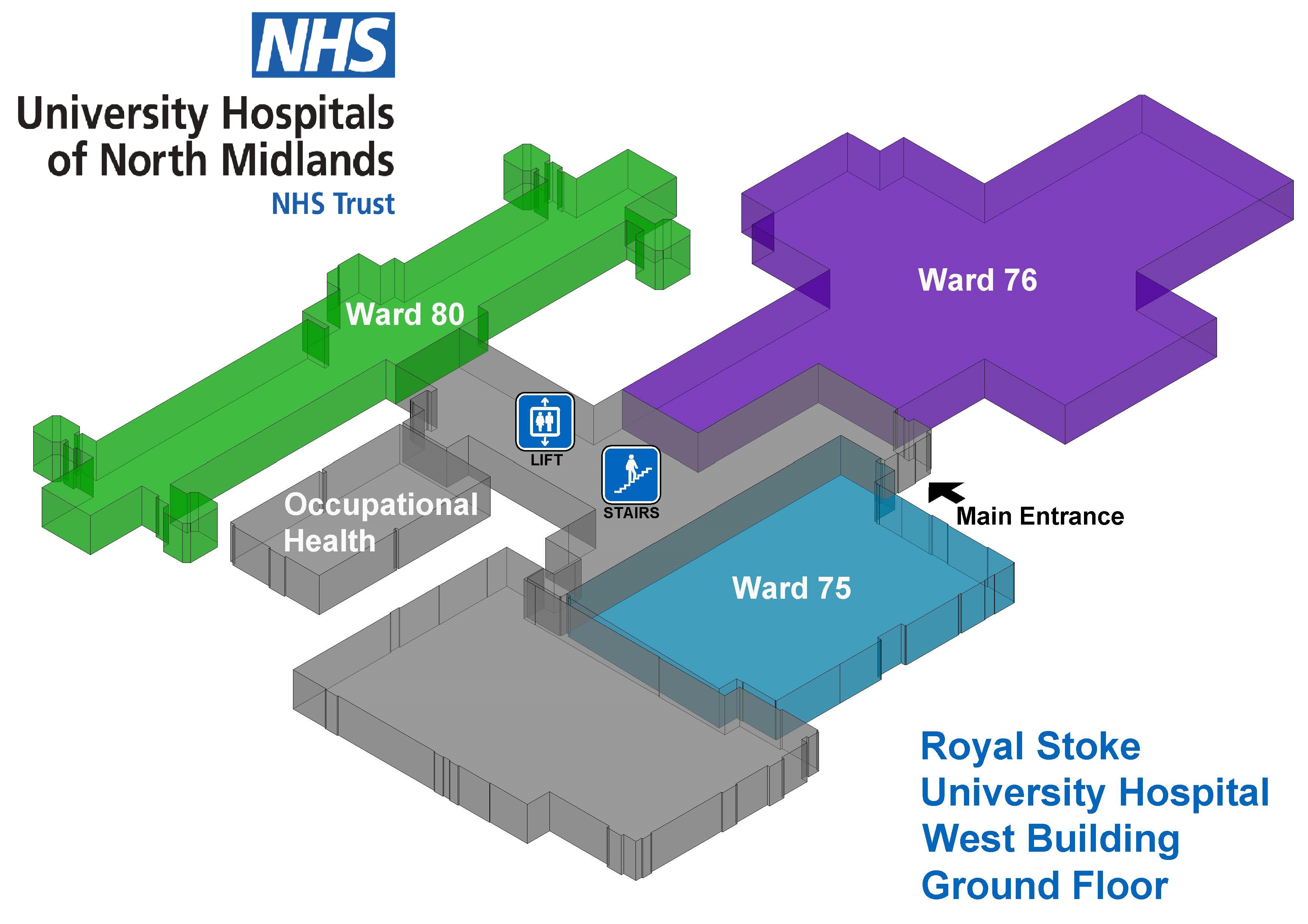 Internal hospital maps | University Hospitals of North Midlands