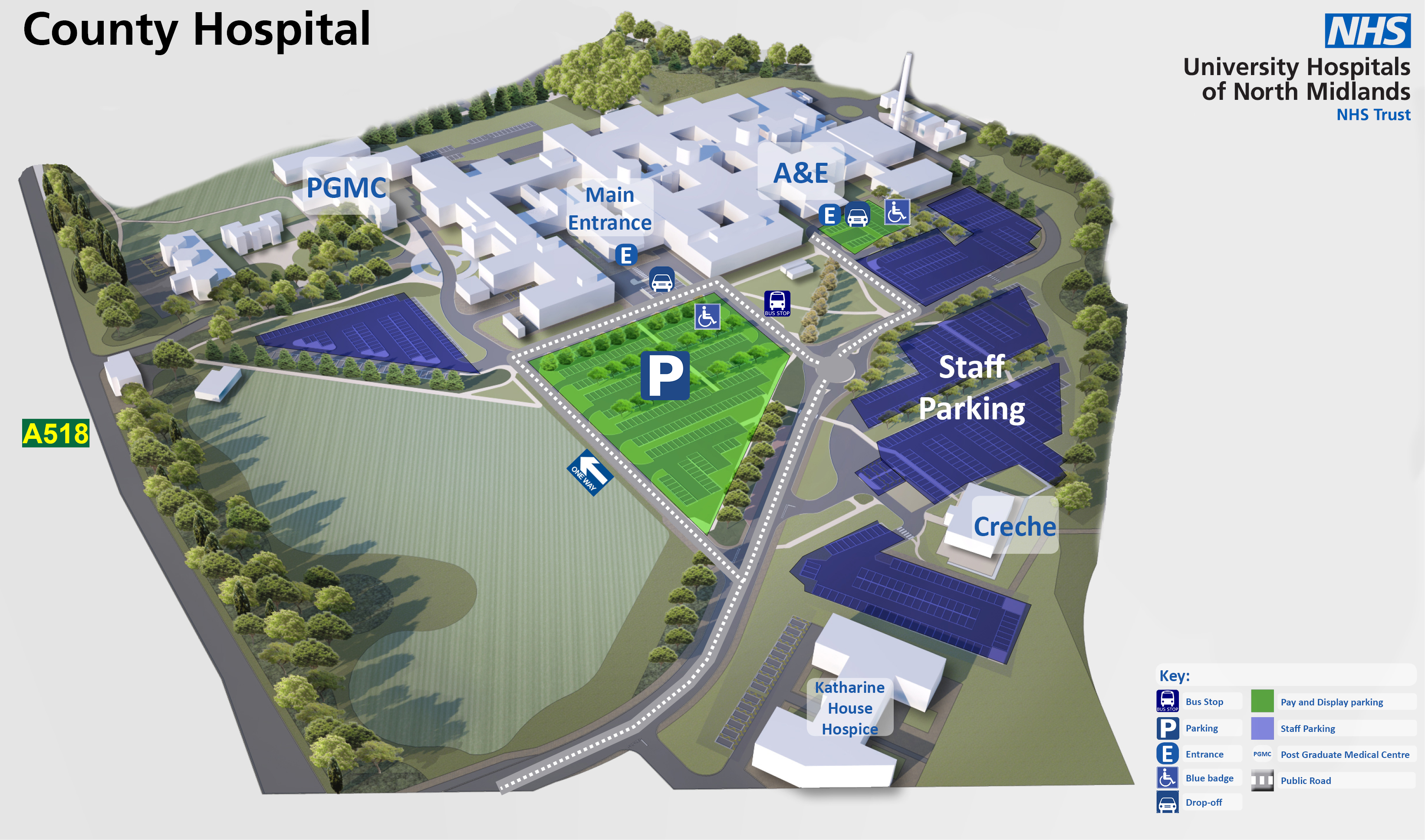 External hospital maps | University Hospitals of North Midlands