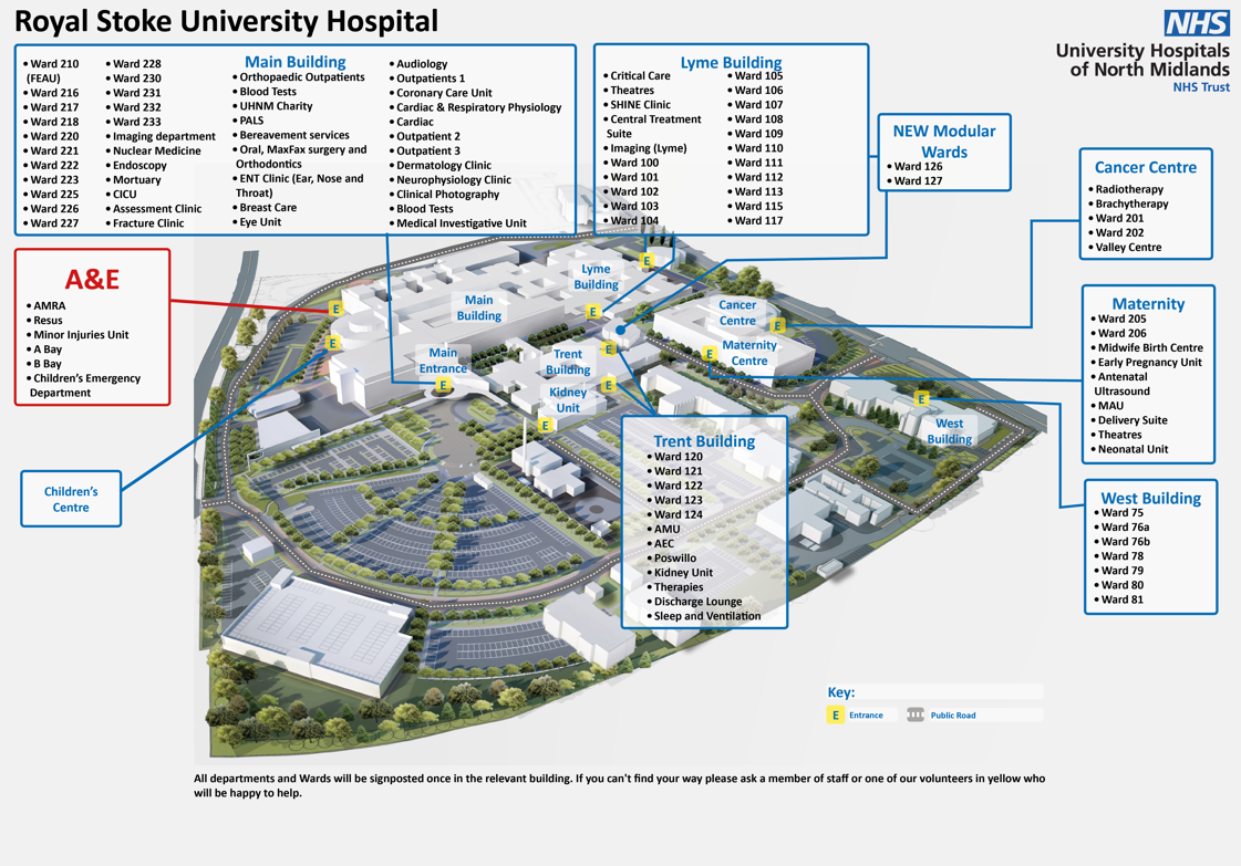 Internal hospital maps | University Hospitals of North Midlands