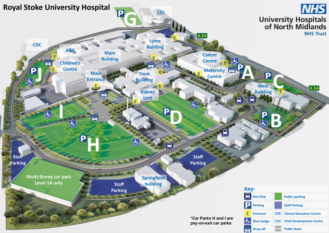 External hospital maps | University Hospitals of North Midlands