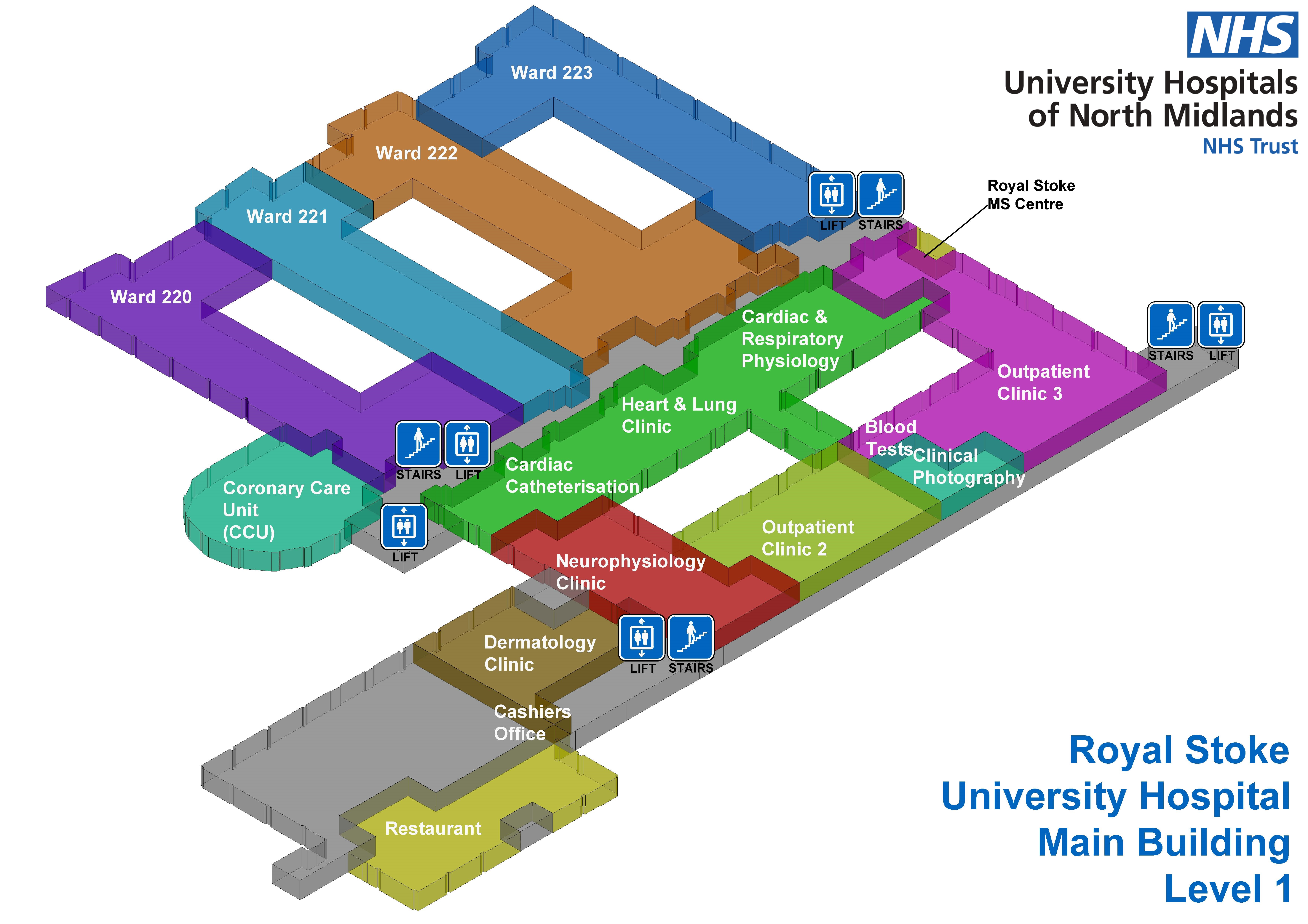 Internal hospital maps | University Hospitals of North Midlands