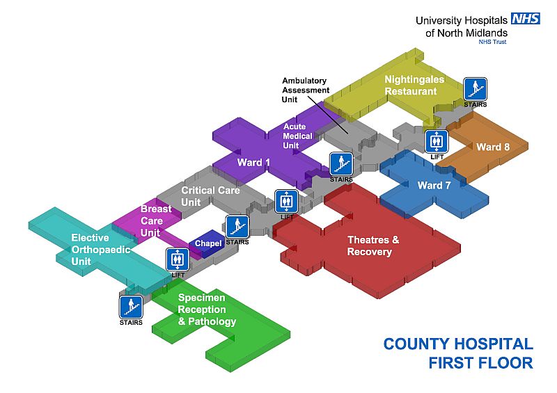 Internal hospital maps | University Hospitals of North Midlands
